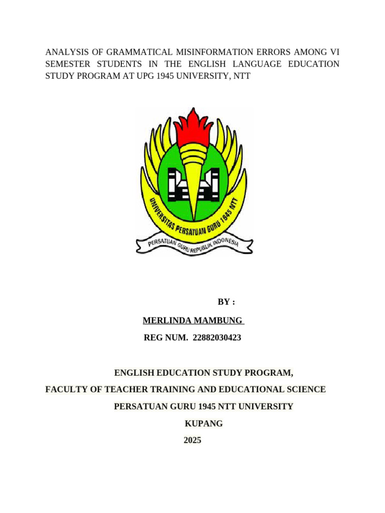 Makalah Error Analysis | PDF | Verb | English Language