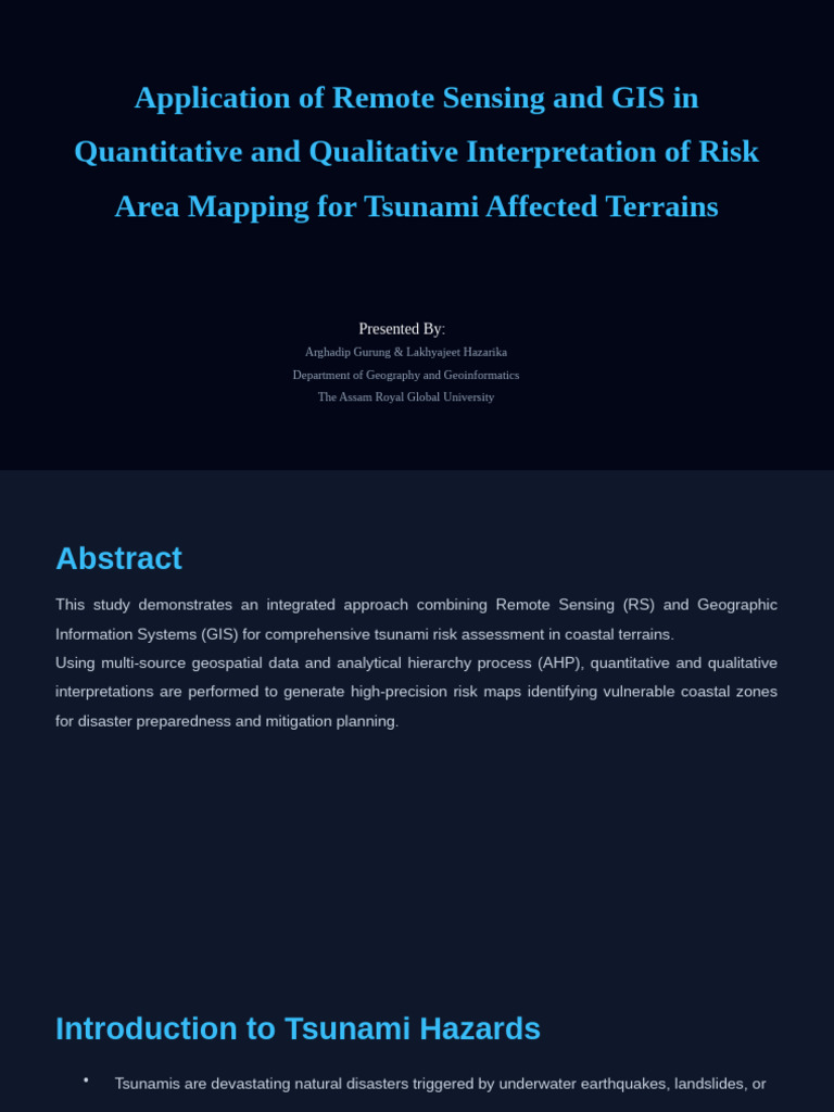Tsunami Risk Mapping Using RS and GIS | PDF | Geographic Information ...