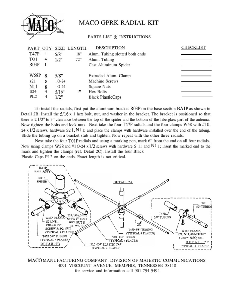 Maco Antenna Manual GPRK | PDF | Screw | Machines