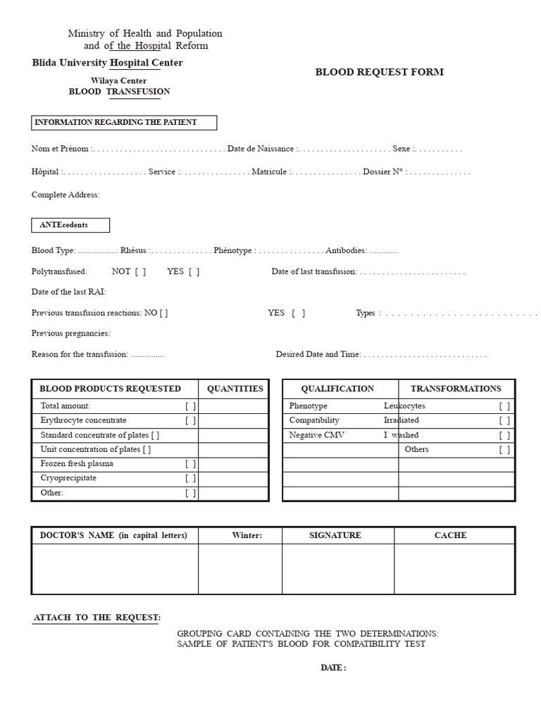10 - Blood Donation Request Form | PDF | Blood Transfusion | Blood Type