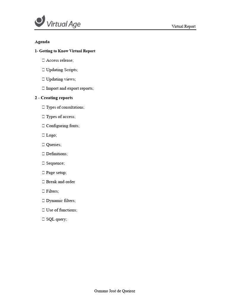 Virtual Report Training.pdf | PDF | Table (Database) | Computing