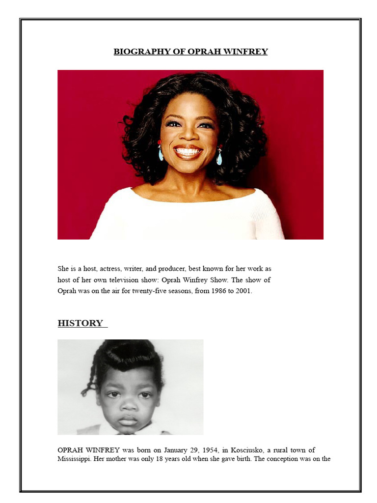 Biography of Oprah Winfrey-2 | PDF | Oprah Winfrey