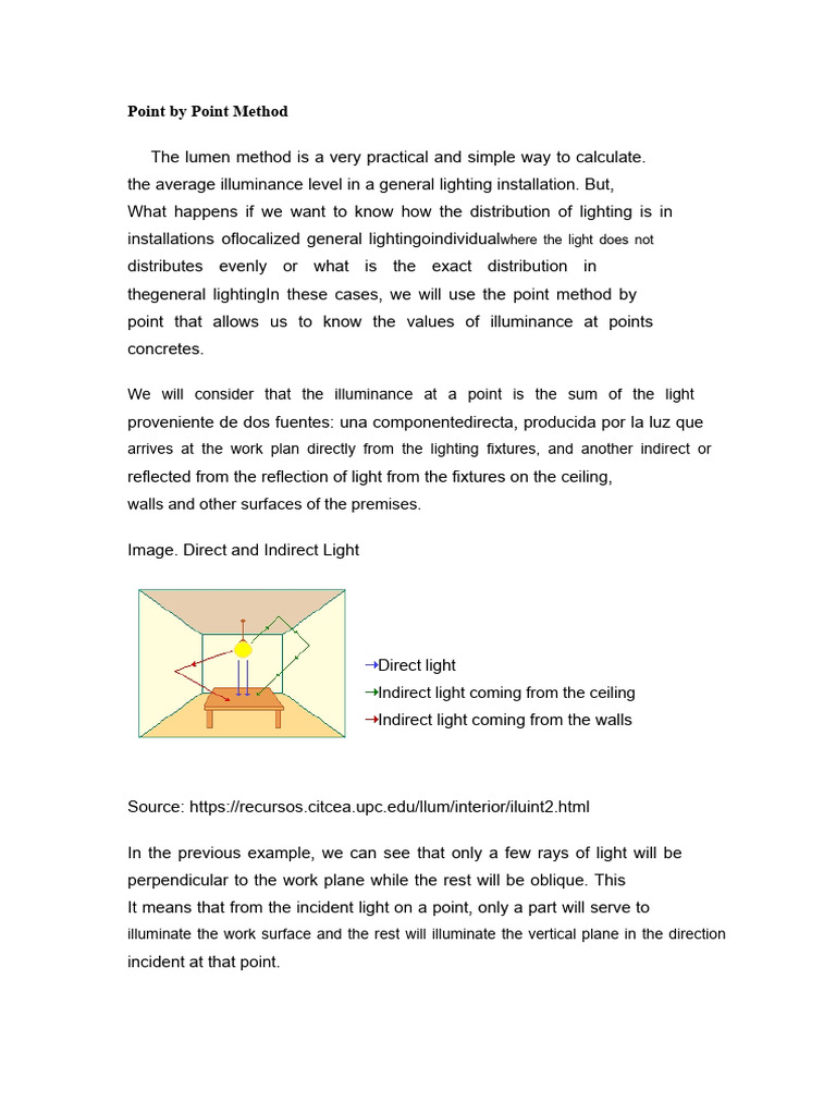Point-by-Point Method for Lighting Analysis | PDF | Lighting | Light