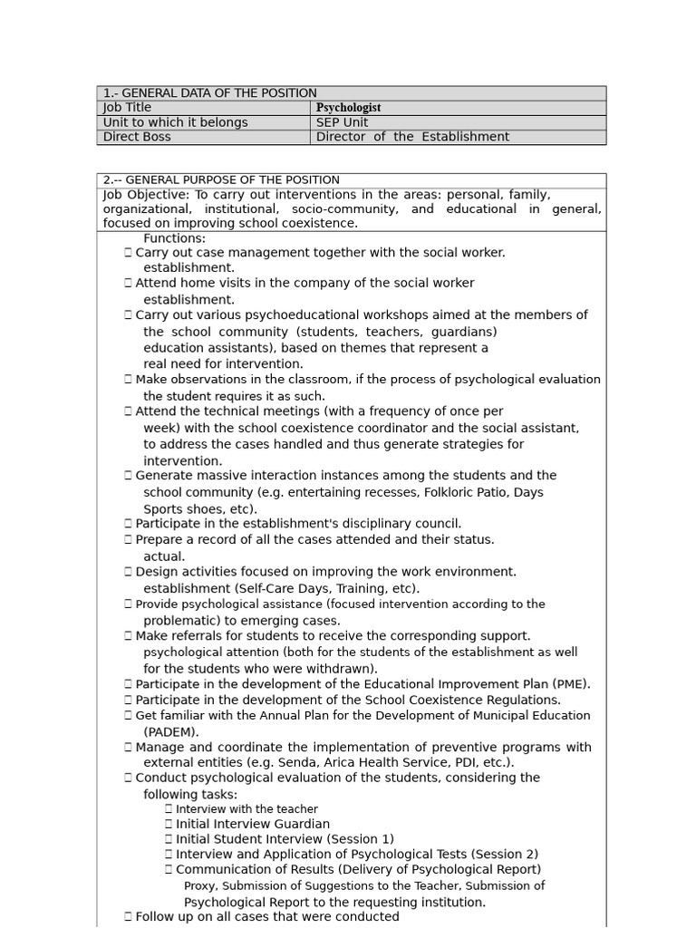 Psychologist Profile Sep | PDF | Psychologist | Psychology