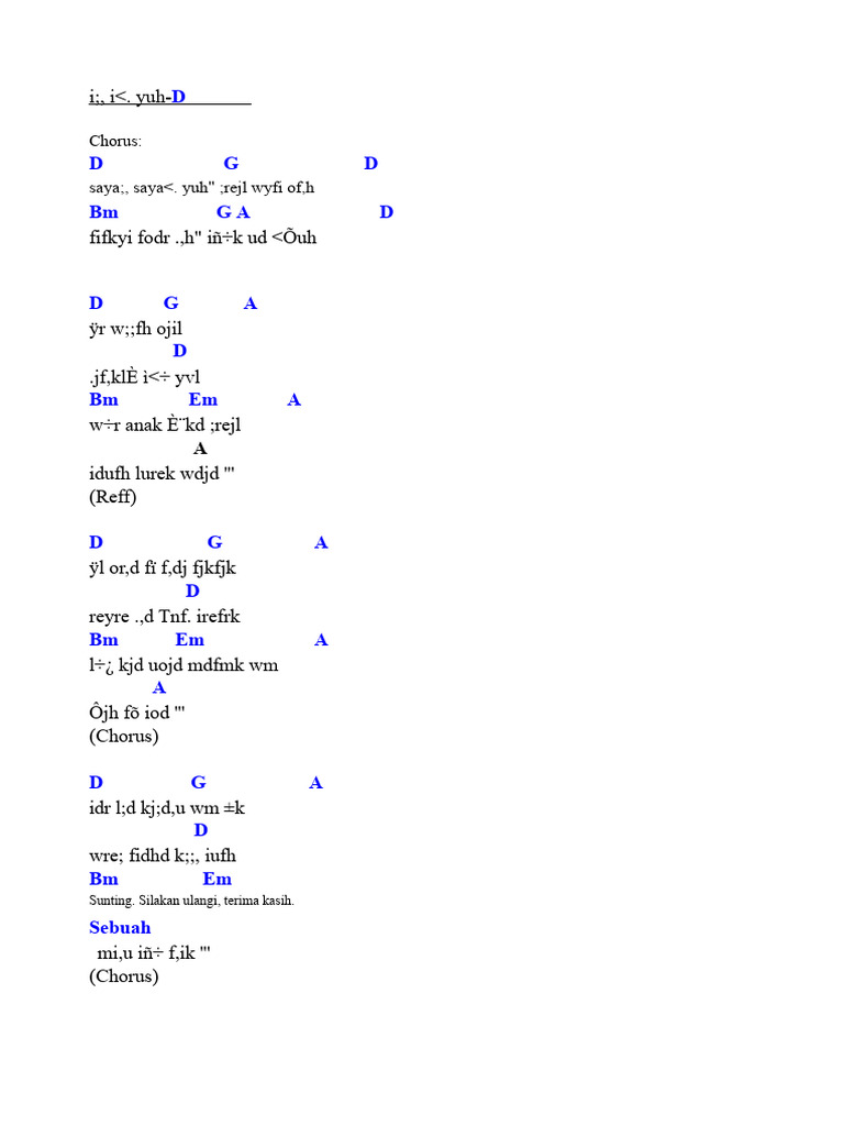 Song Lyrics and Chorus Structure | PDF