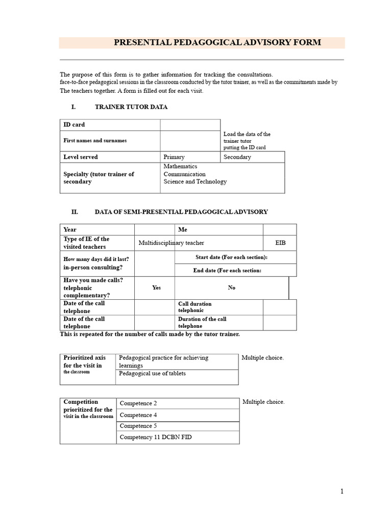 Pedagogical Advisory Sheet - 2022-FT | PDF | Pedagogy | Knowledge