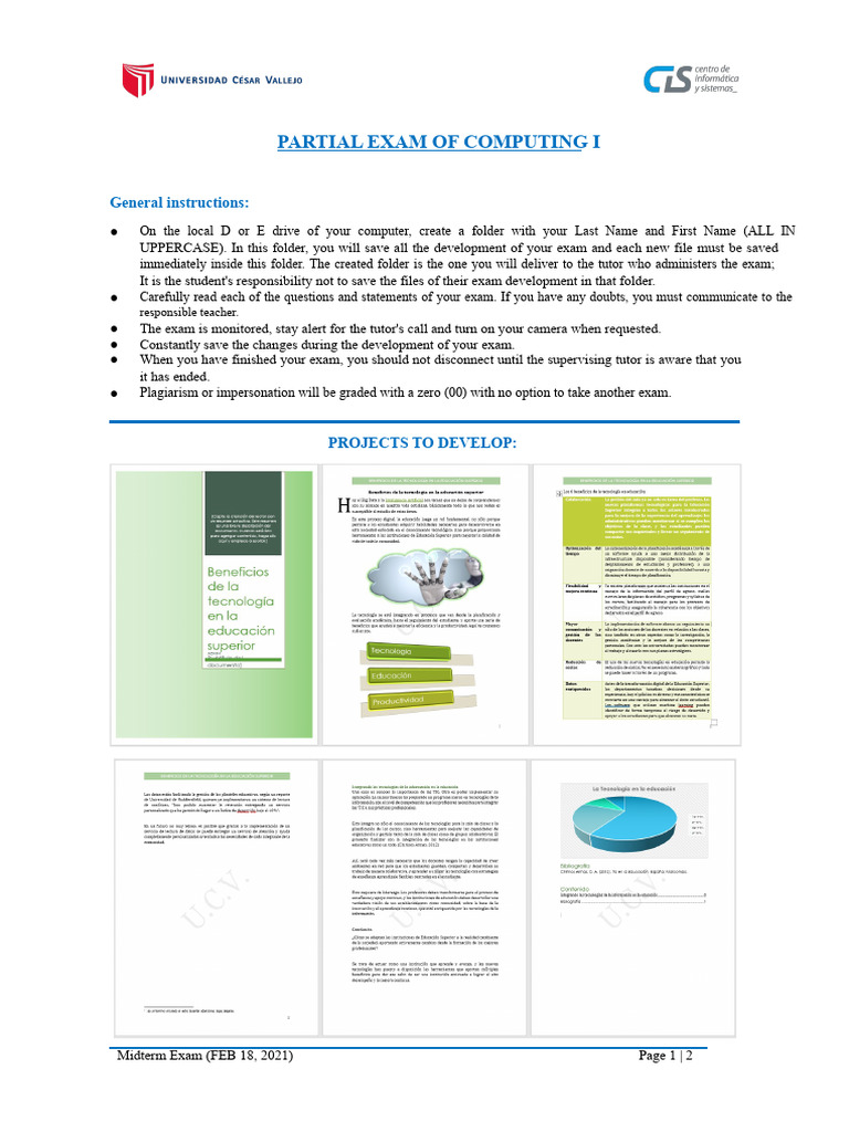 Partial Exam of Computer Science I | PDF | Computer File | Microsoft Word