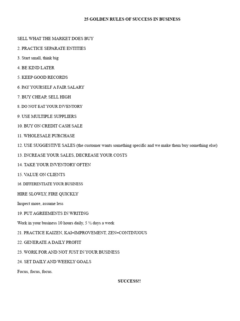 25 Golden Rules | PDF