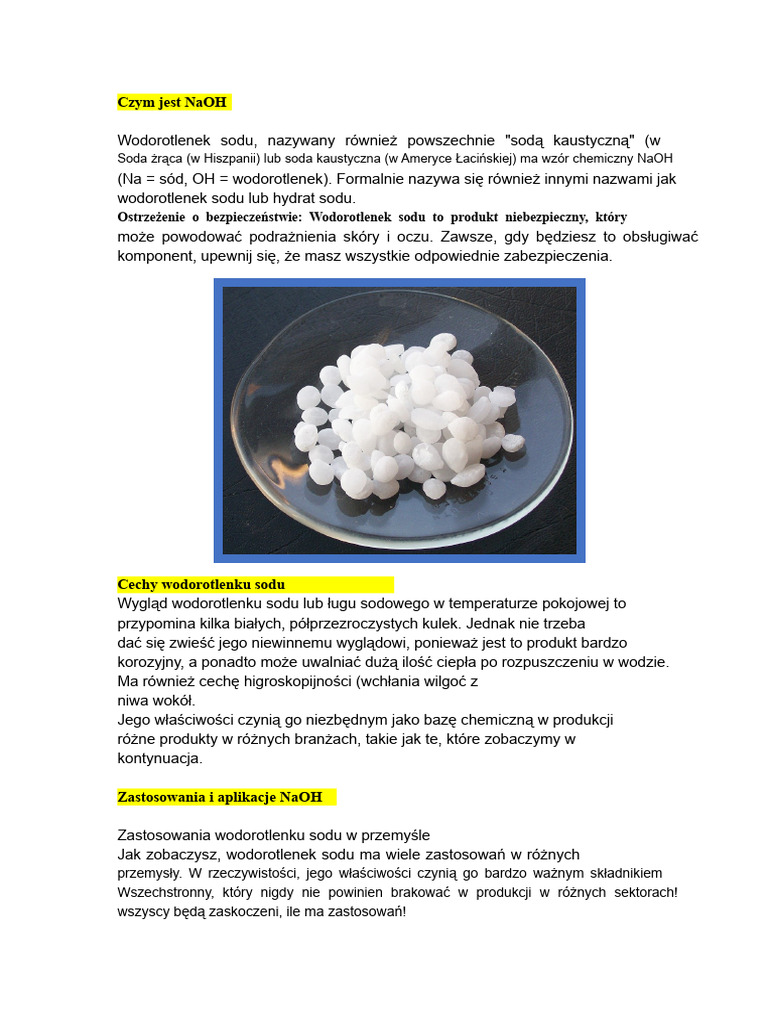 Czym jest NaOH | PDF