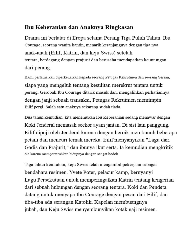 Ibu Keberanian: Drama Perang dan Kehilangan | PDF