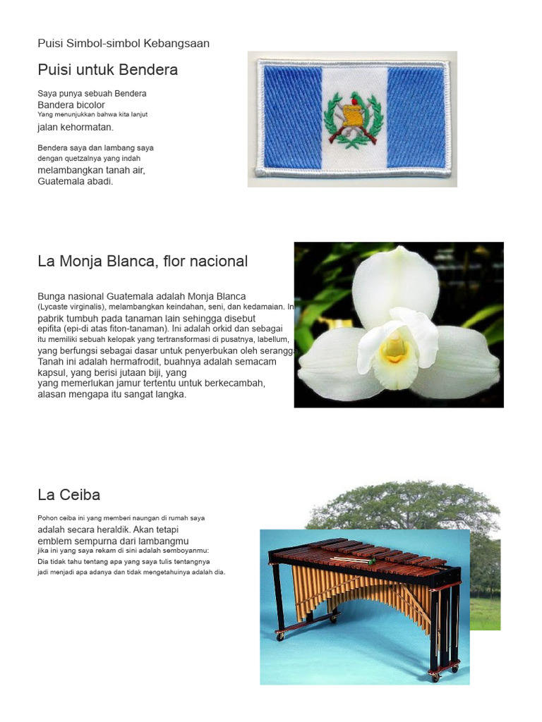 Simbol Kebangsaan Guatemala dalam Puisi | PDF