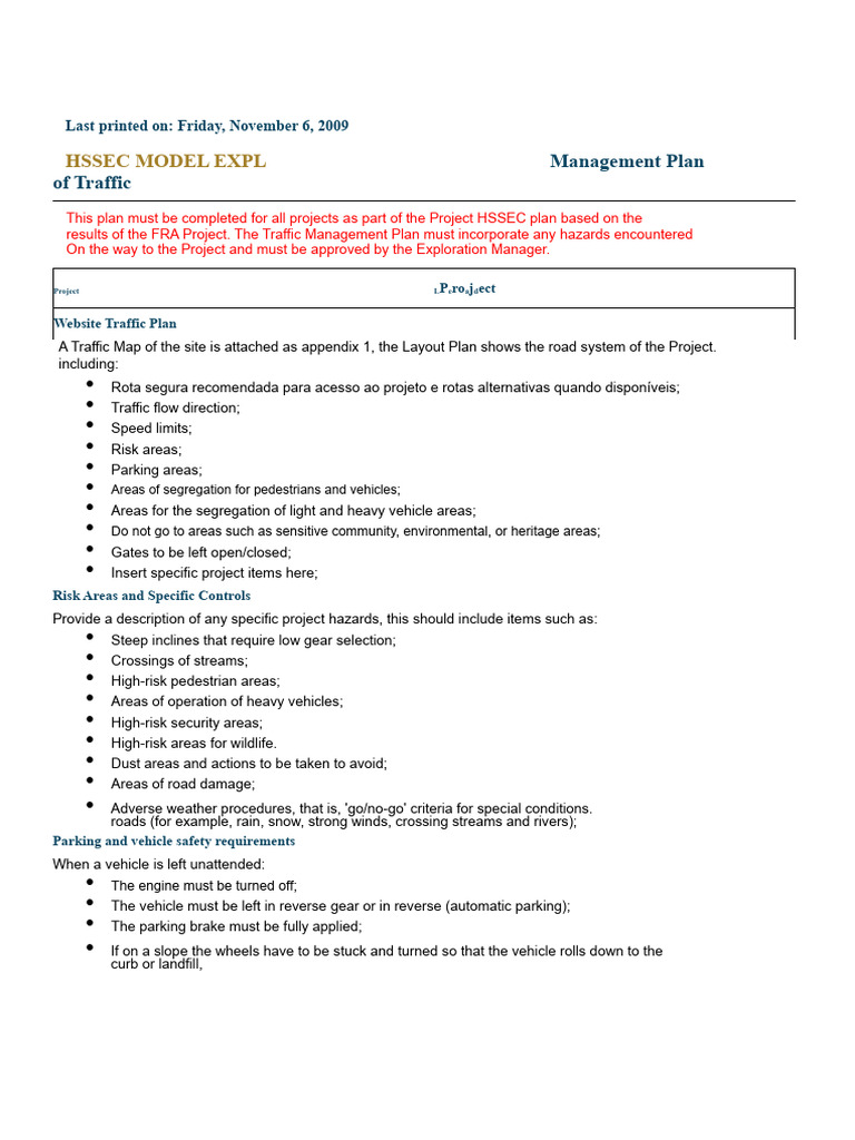 Traffic Management Plan Overview | PDF | Road | Traffic