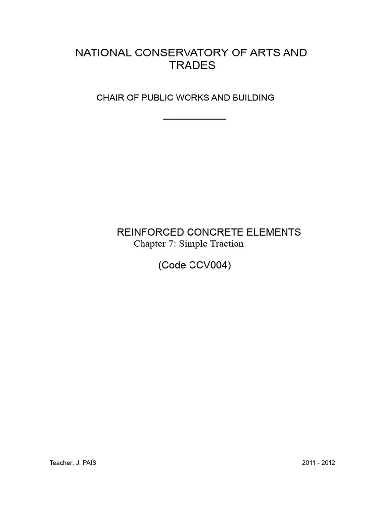 Chapter 7 - Simple Traction | PDF | Reinforced Concrete | Concrete