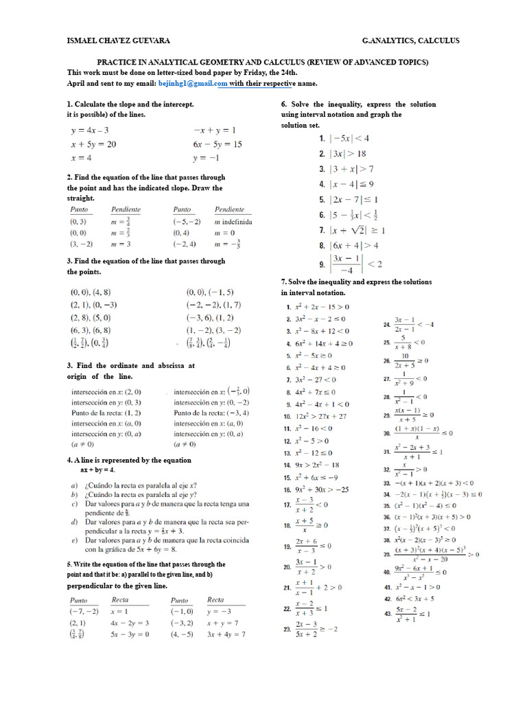 Practice Analytical Geometry and Calculus (Review of Advanced Topics ...