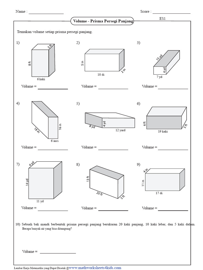 Prisma Persegi Panjang Mudah 1 PDF | PDF