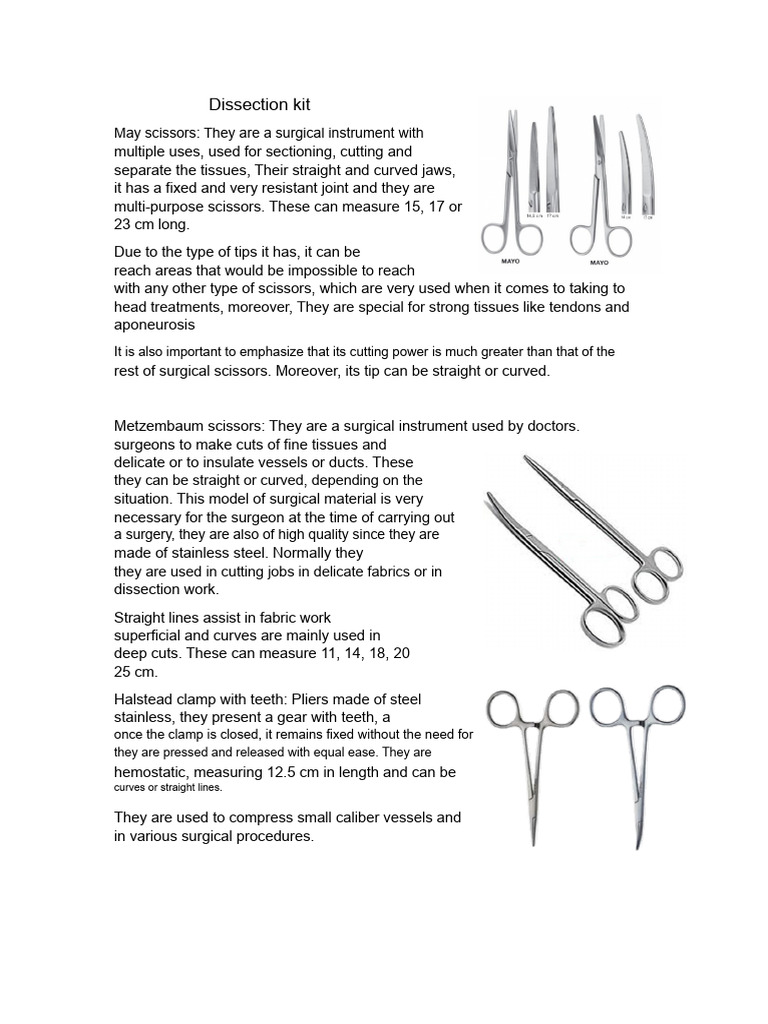 Dissection Kit | PDF | Medical Specialties