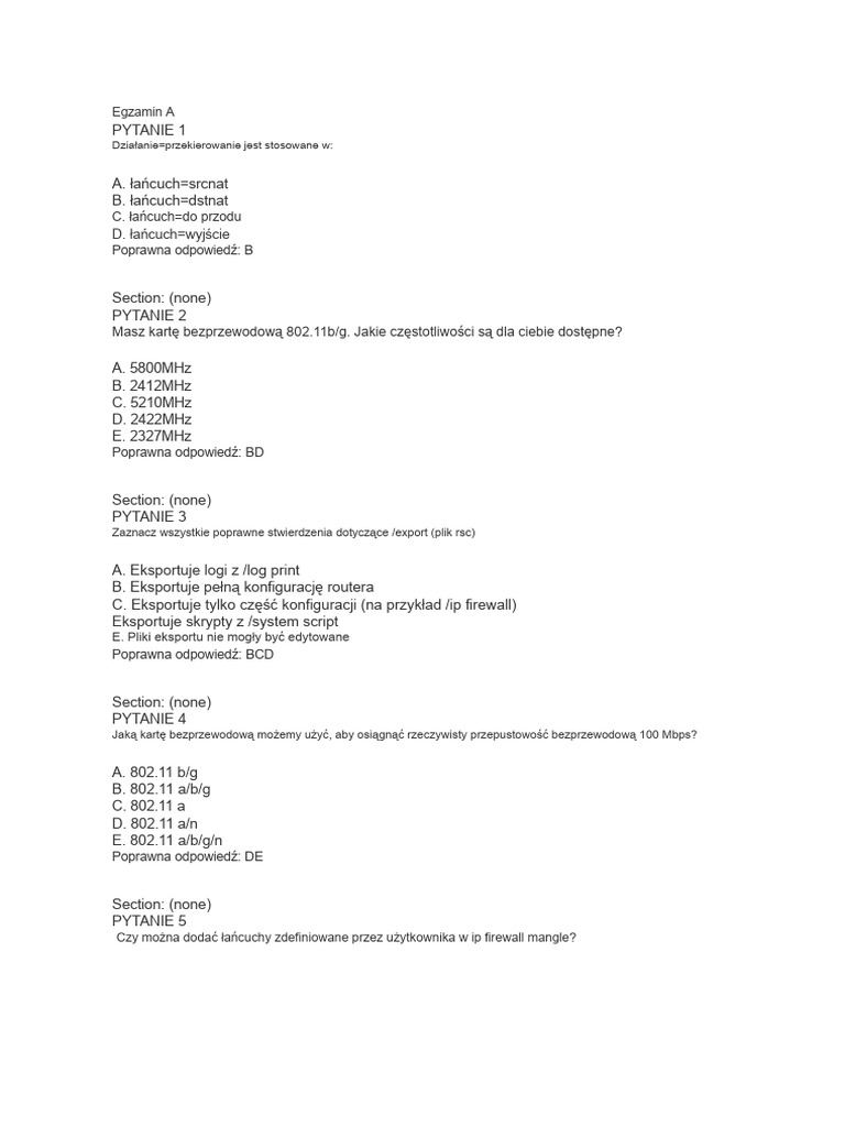 Test MTCNA - Mikrotik | PDF