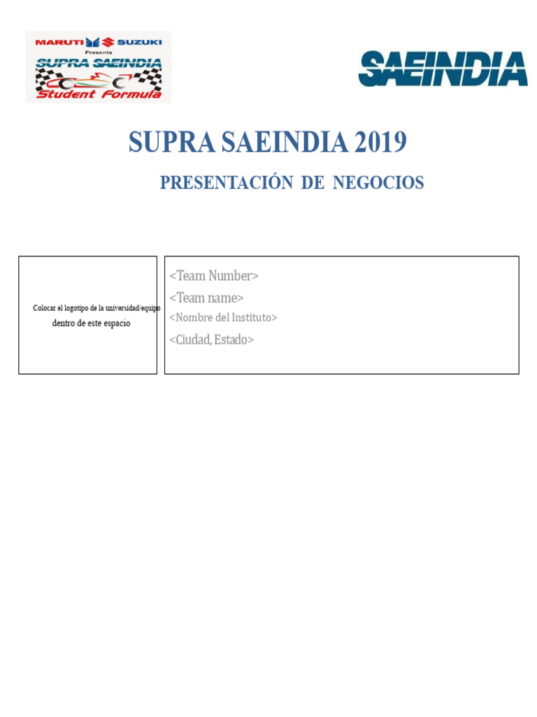 Presentación de Negocios SAEINDIA 2019 | PDF