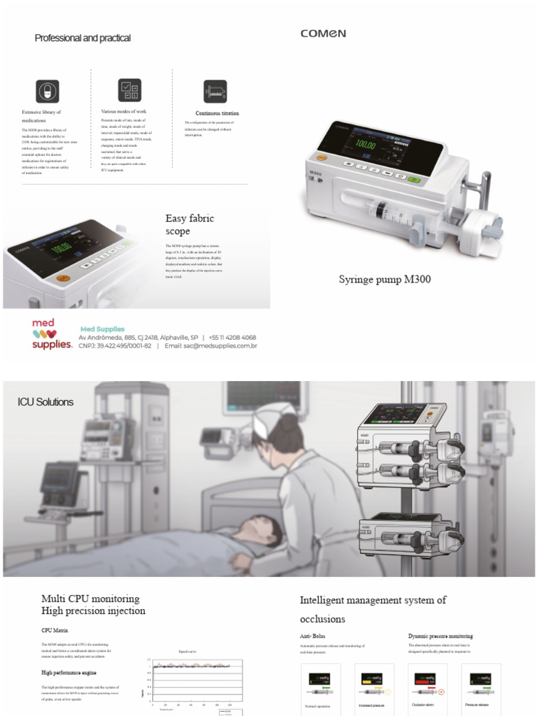 Comen M300 Syringe Pump | PDF | Intravenous Therapy