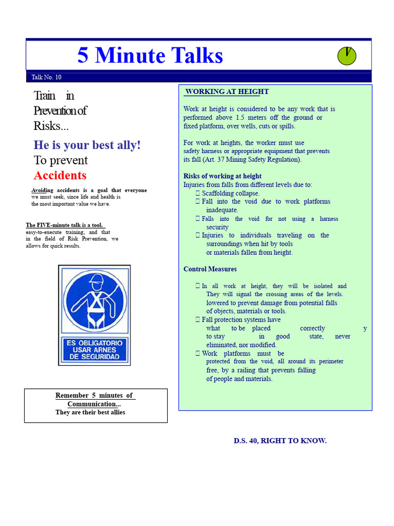 Working at Height Safety Training Guide | PDF | Safety | Risk