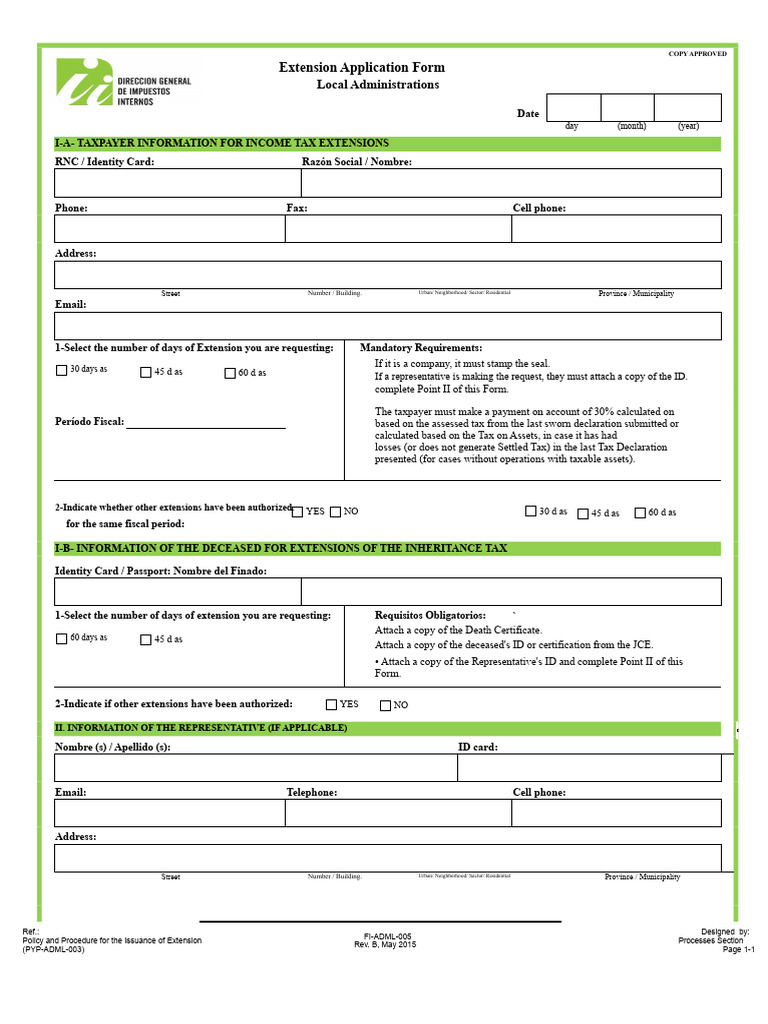 Income Tax Extension Application Form | PDF | Identity Document | Taxes