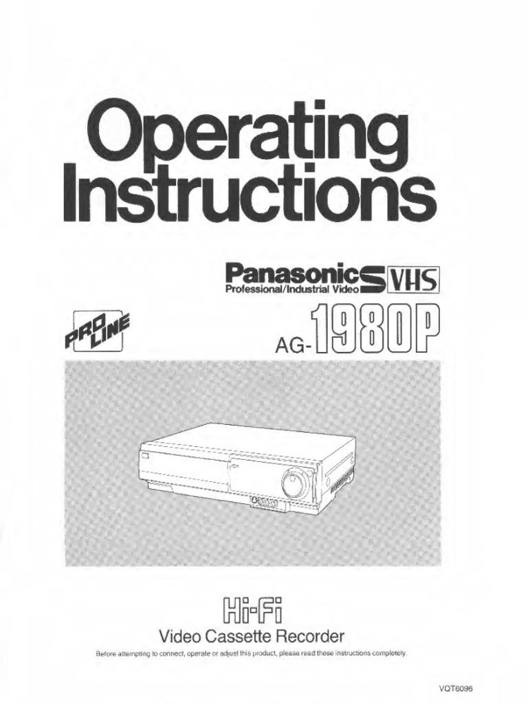 Panasonic VCR Operating Instructions | PDF | Cable Television | Sound ...
