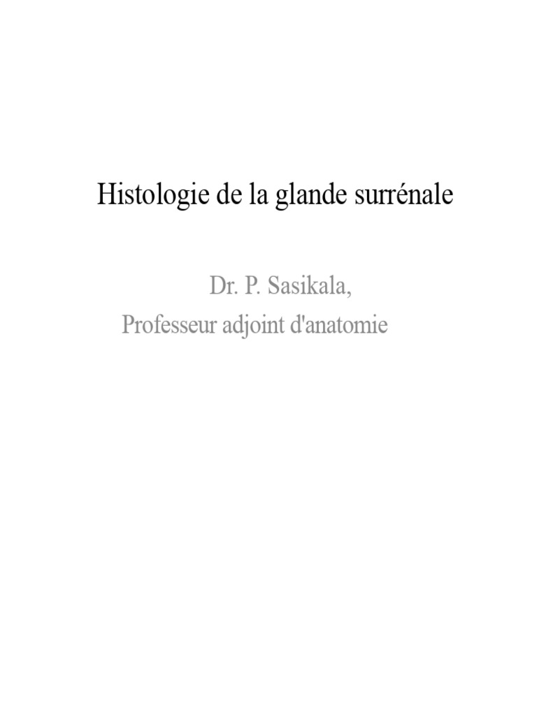 Histologie de la glande surrénale | PDF | Glande surrénale | Hormone