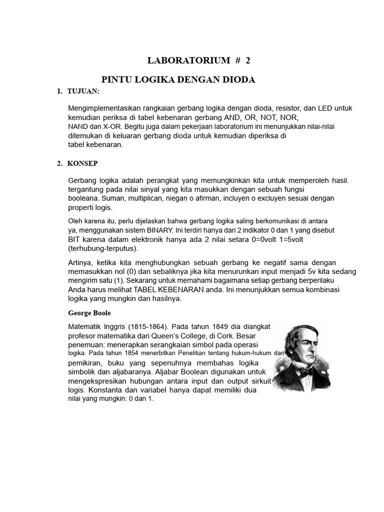 Gerbang Logika Dioda: Tabel Kebenaran | PDF