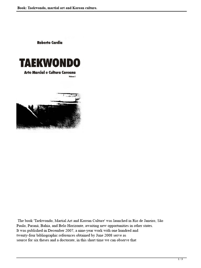 Discover The Book Taekwondo Martial Art and Korean Culture | PDF ...