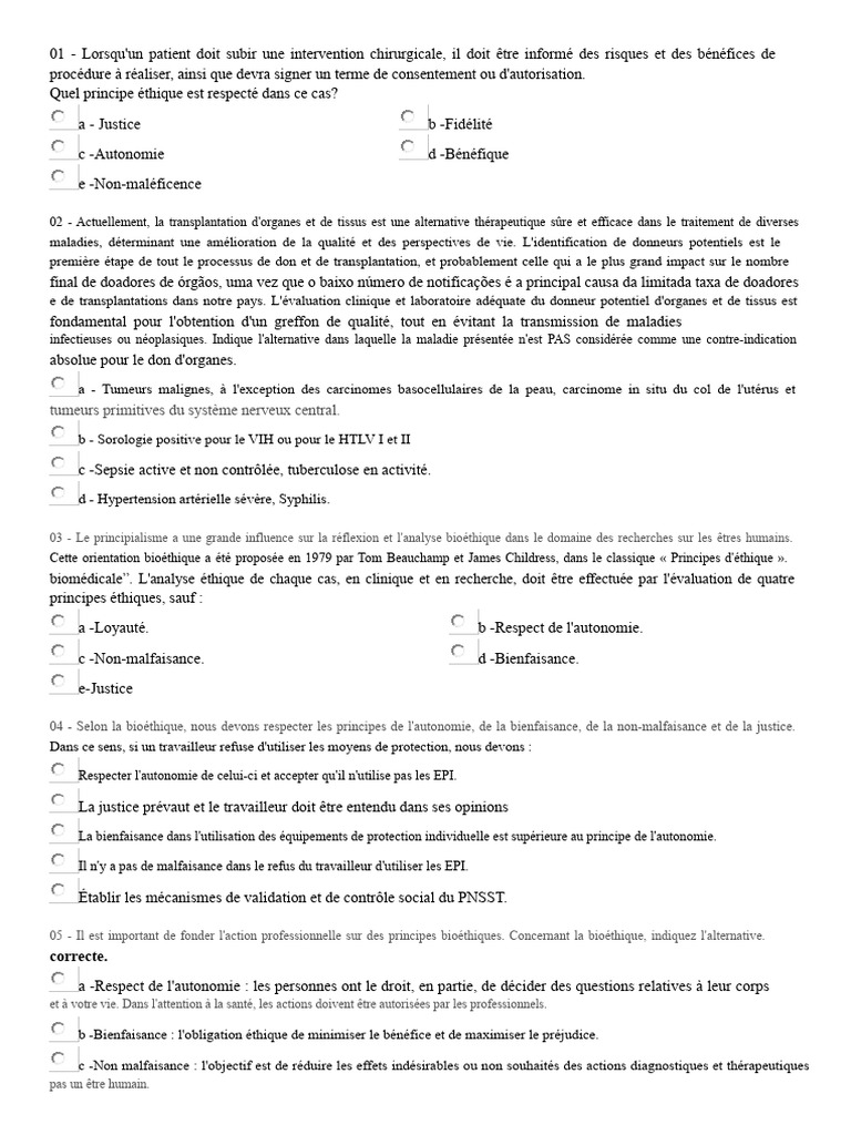 Principes bioéthiques en santé et consentement | PDF | Consentement ...