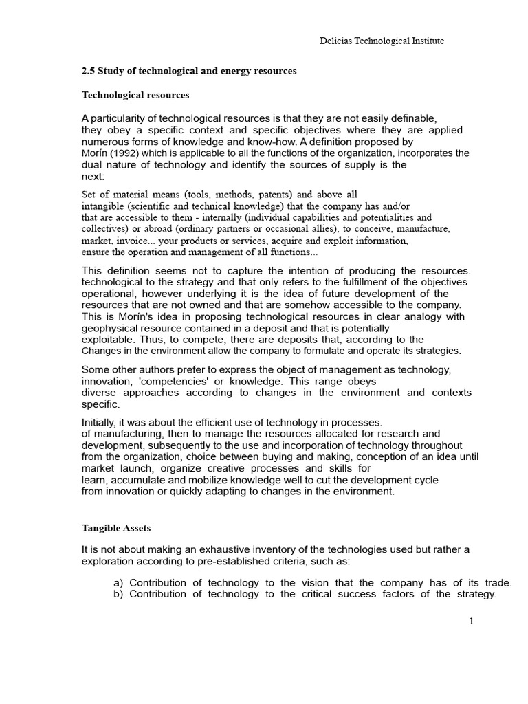 Technological Resource Management Strategies | PDF | Efficient Energy ...