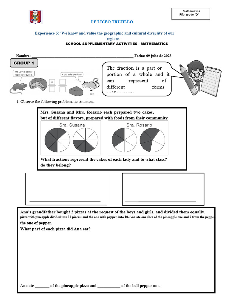 Mathematics Reinforcement Fractions | PDF | Division (Mathematics ...