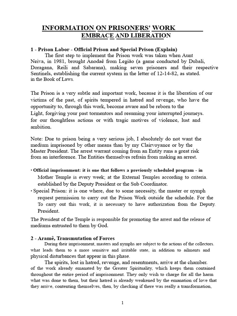Prison Work Good READ | PDF | Mediumship
