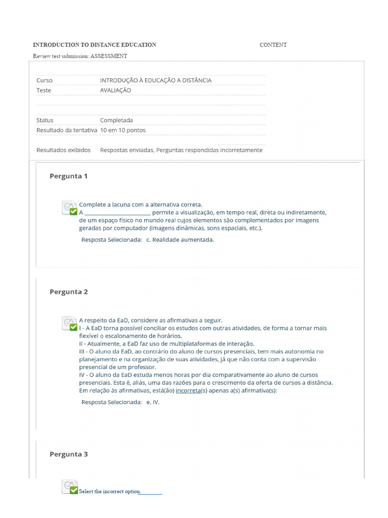 Introduction To Distance Education - Assessment | PDF | Distance ...