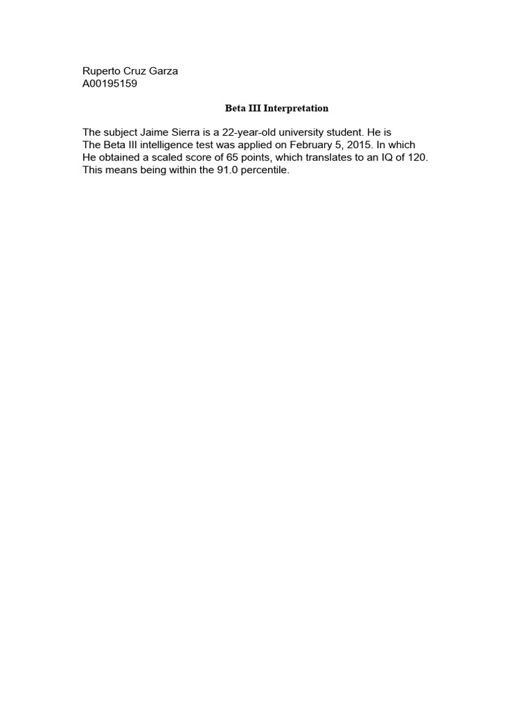 Interpretation Beta III | PDF