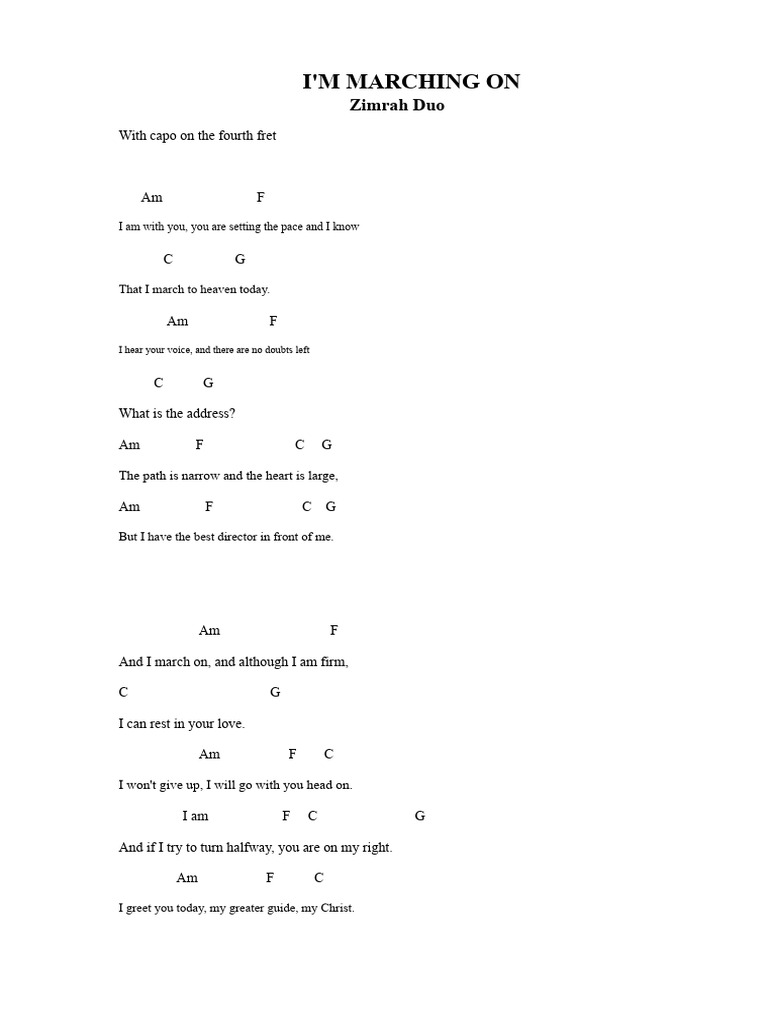 Marching I Go - Chords | PDF
