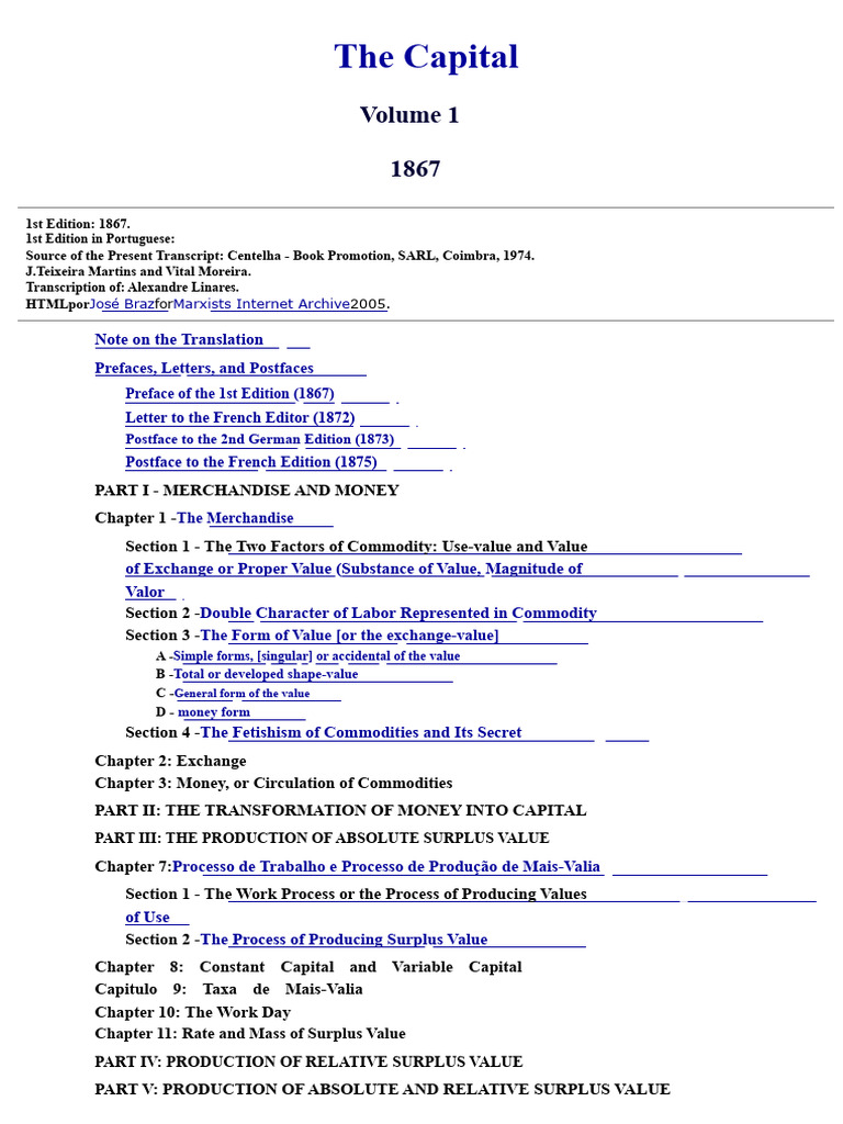 Karl Marx - Capital (Volume 1) | PDF | Translations | Bracket