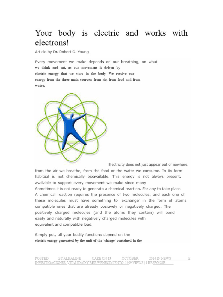 Your Body Is Electric and Works With Electrons. | PDF | Ion | Blood