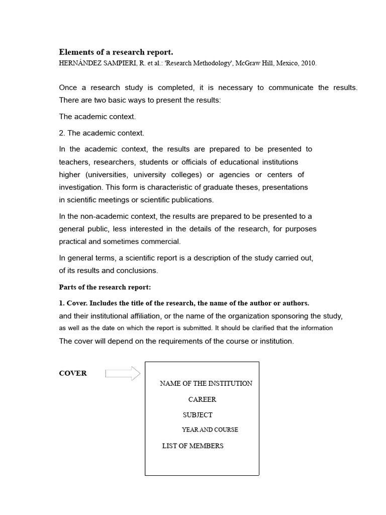 Elements of A Research Report | PDF | Methodology | Bibliography