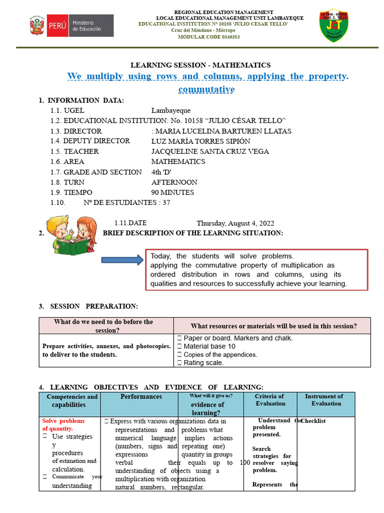 4.-Mathematics - We Multiply Using Rows and Columns | PDF ...