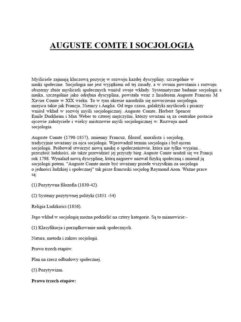 Auguste Comte | PDF