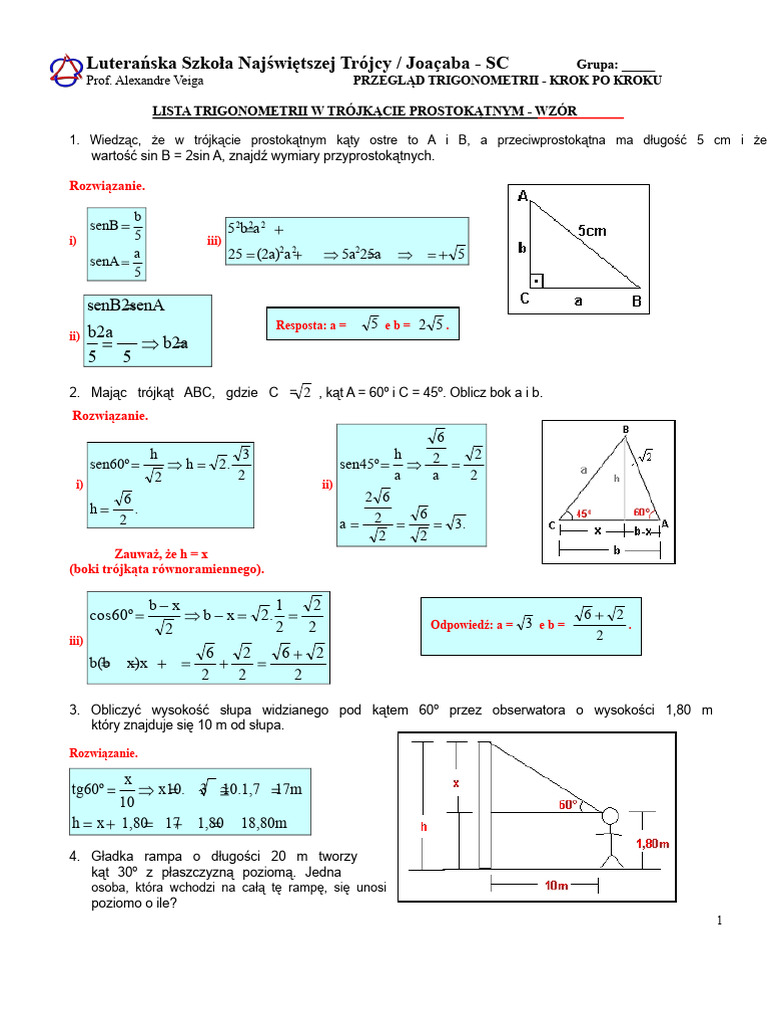 Trygonometria - Krok Po Kroku | PDF