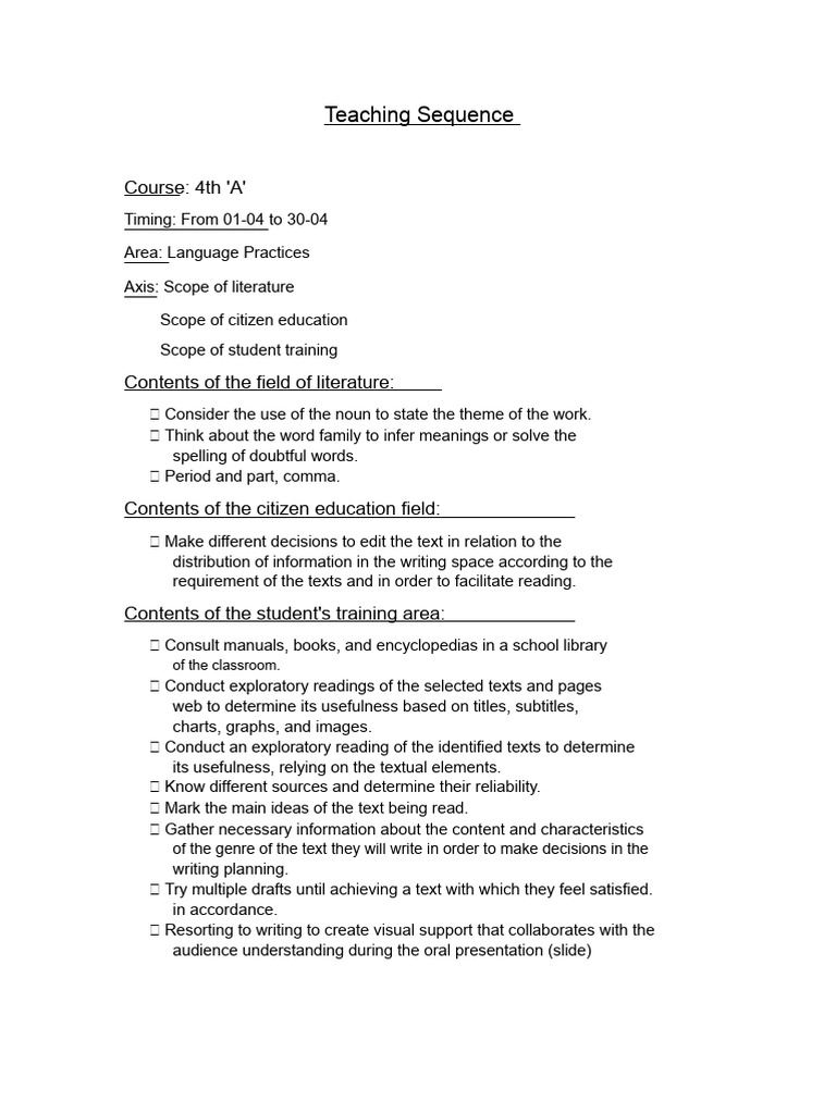 Didactic Sequence Language Practices | PDF | Femininity | Gender