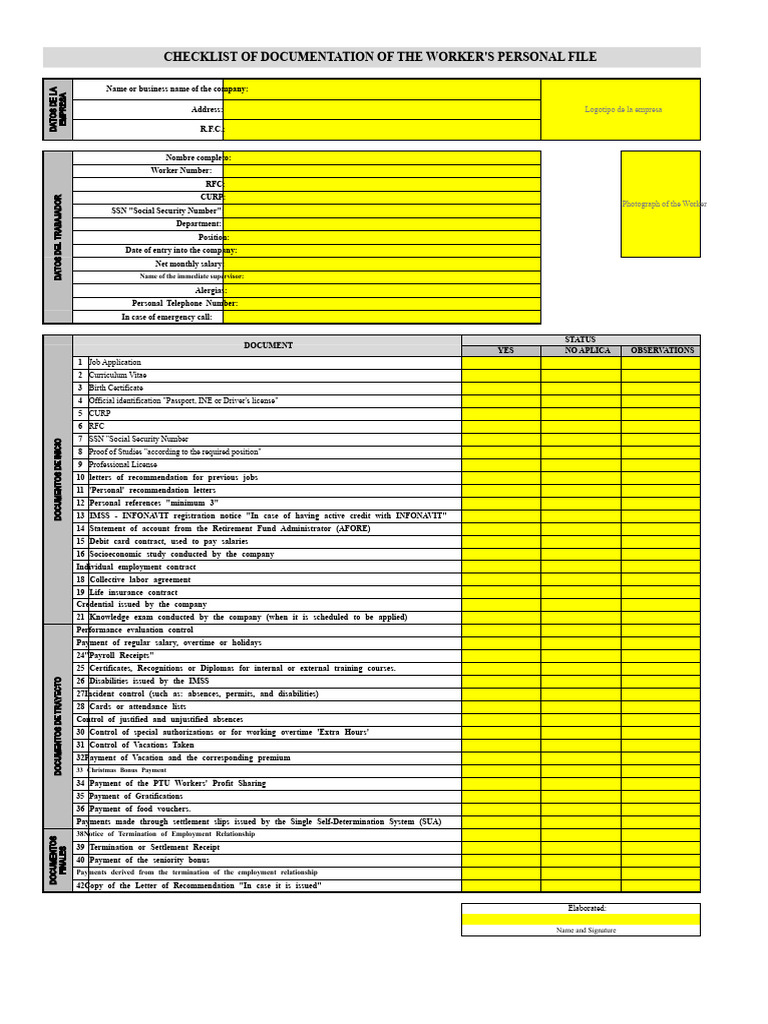Check List of Employment File Documents | PDF | Employment | Salary