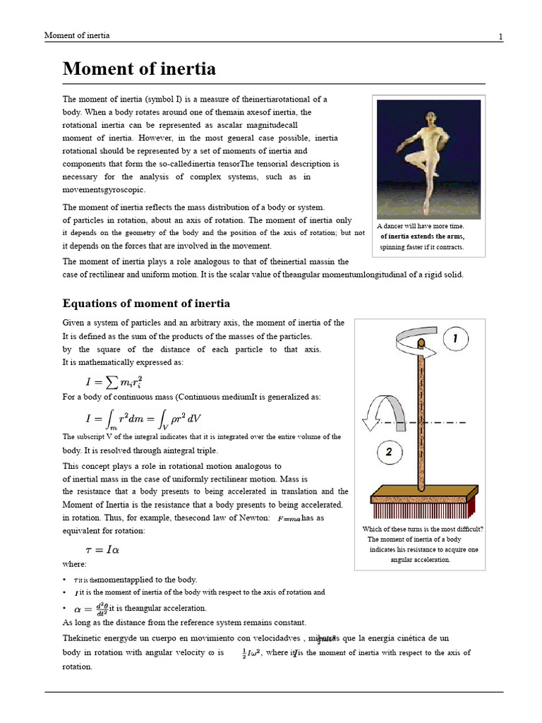 Moment of Inertia | PDF | Rotation Around A Fixed Axis | Rotation