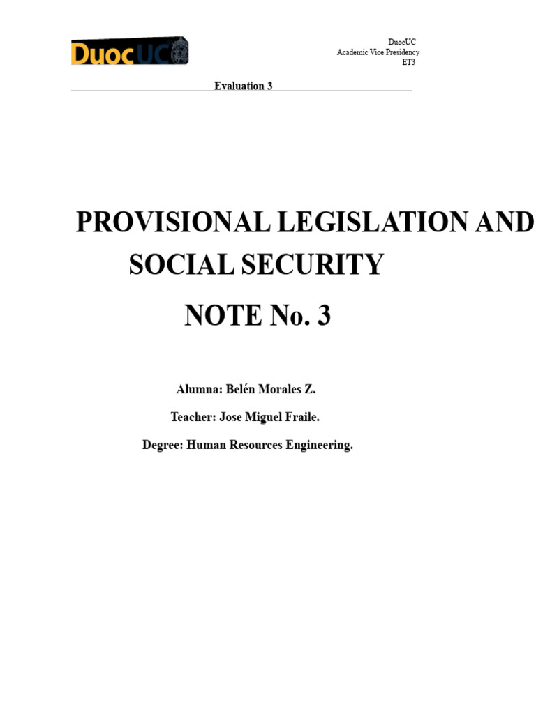 Test 3 Social Security Legislation - Belen Morales | PDF | Employment ...
