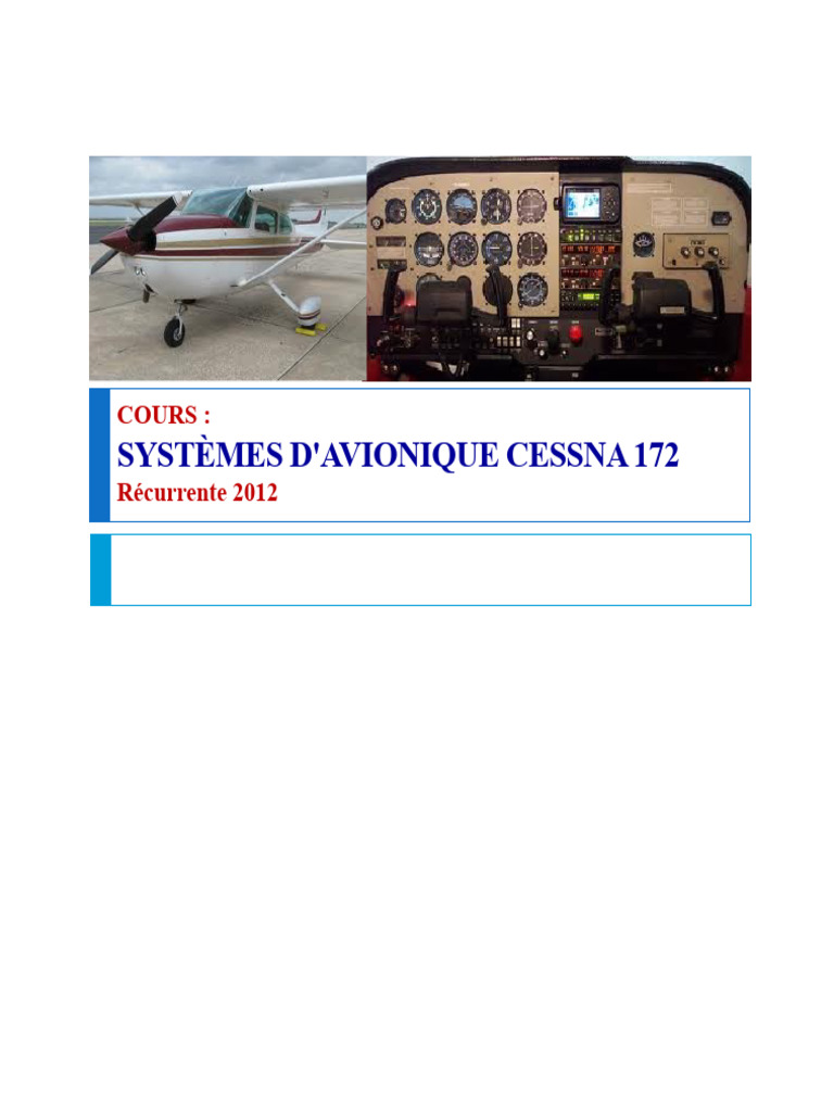 Cours sur l'Avionique Cessna 172 | PDF | Boussole | Gyroscope