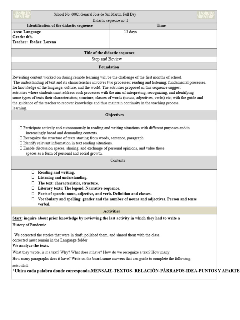 Language Sequence Step and Review | PDF | Grammatical Gender | Noun