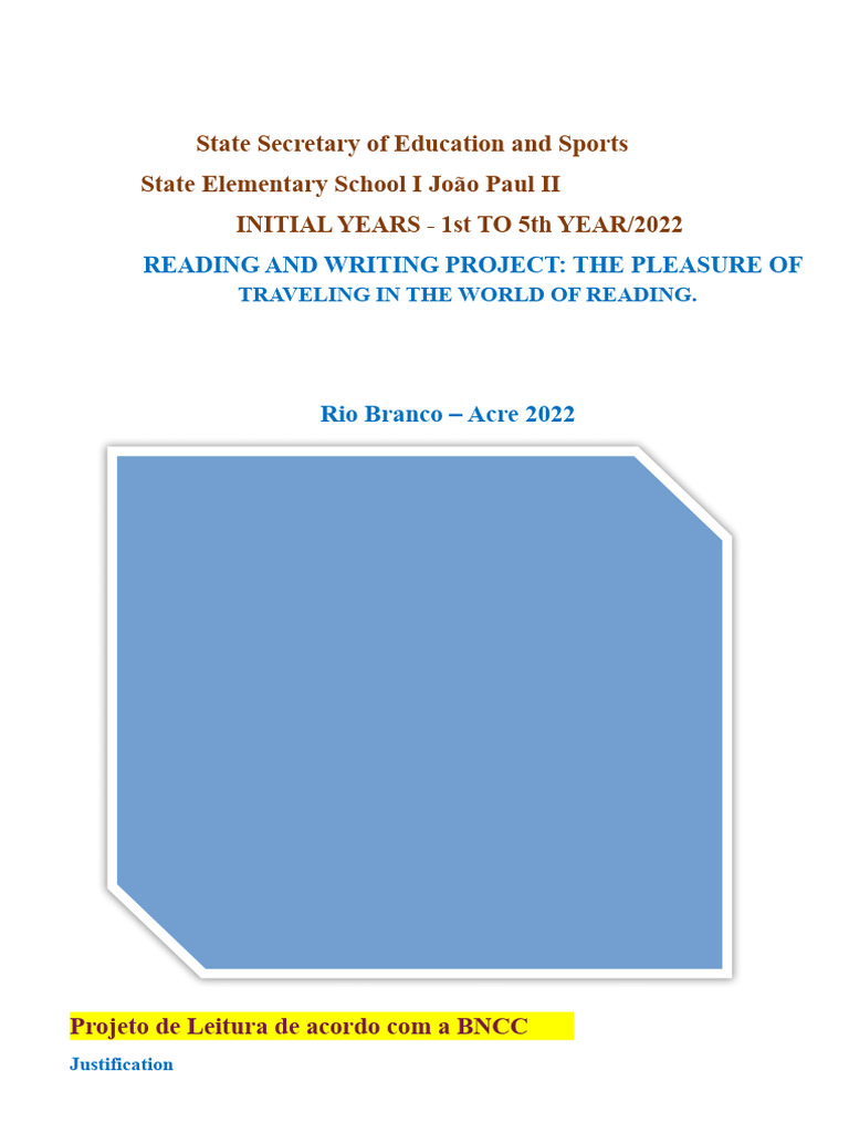 Reading and Writing Project School João Paulo II 2022 | PDF | Literacy