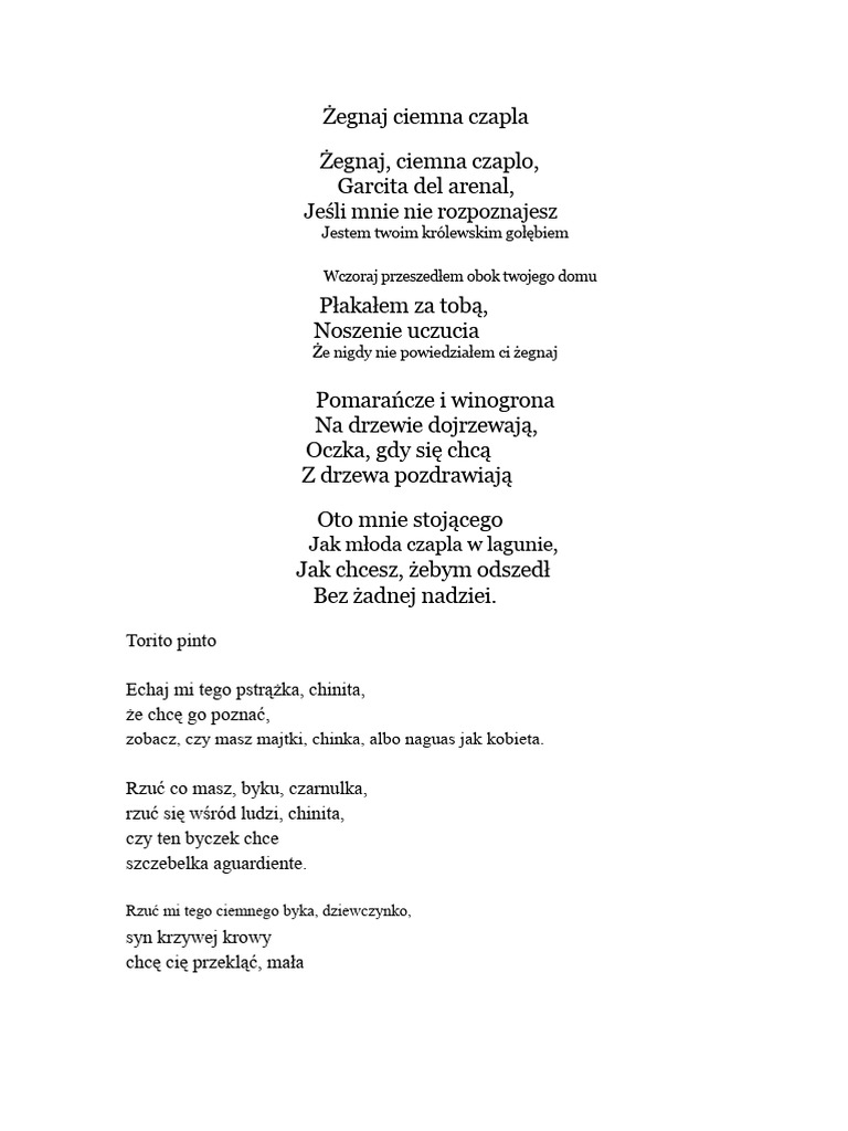 Do Widzenia, Ciemna Czaplo. | PDF